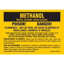 Methanol Poison Danger Labels - Brady Part: 7282QLS | Brady | BradyID.com