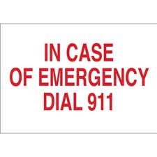 In Case Of Emergency Dial 911 Sign | Brady | BradyCanada.ca