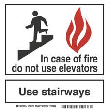 In Case Of Fire Do Not Use Elevators Use Stairways Sign | Brady ...