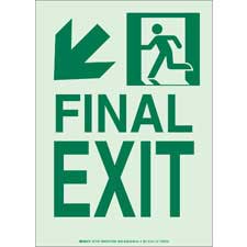 Brady Part: 81723 | BradyGlo Final Exit Sign | BradyID.com