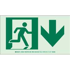 BradyGlo Nyc Approved Exit With Running Man And Down Arrow Sign | Brady ...