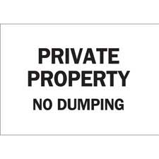 Brady Part: 40811 | Private Property No Dumping Sign | BradyID.com