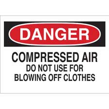 Brady Part: 84363 | DANGER Compressed Air Do Not Use For Blowing Off ...