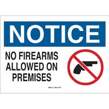 NOTICE No Firearms Allowed On Premises Sign | Brady | BradyCanada.ca