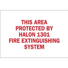 Señalamiento - This Area Protected By Halon 1301 Fire Extinguishing ...