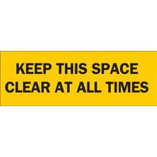 Keep This Space Clear At All Times Sign - Brady Part: 85722 | Brady ...