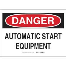 DANGER Automatic Start Equipment Sign | Brady | BradyID.com
