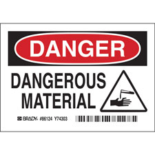 DANGER Dangerous Material Labels - Brady Part: 86124 | Brady | BradyID.com