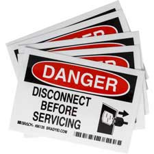 DANGER Disconnect Before Servicing Labels - Brady Part: 86126 | Brady ...