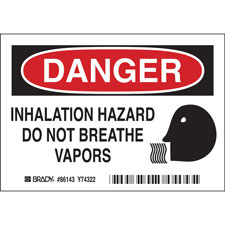 DANGER Inhalation Hazard Do Not Breathe Vapors Labels - Brady Part ...