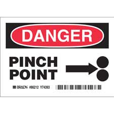 DANGER Pinch Point Labels - Brady Part: 86212 | Brady | BradyCanada.ca