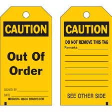 Accident Prevention Tags - Out Of Order | Brady | BradyID.com.sg