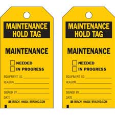 Brady Part: 86645 | Maintenance Hold Tag Accident Prevention Tags ...