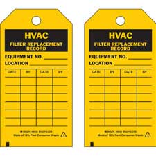 Brady Part: 86558 | HVAC Filter Replacement Record Inspection Tags ...