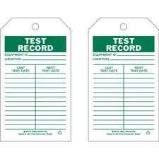 Test Record Inspection Tags | Brady | BradyCanada.ca