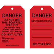 Brady Part: 86628 | Scaffold Tags: DANGER Do Not Use This Scaffold Keep ...