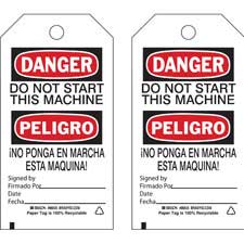 Brady Part: 86635 | Bilingual Accident Prevention Tags: DANGER Do Not ...
