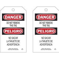 Brady Part: 86691 | Bilingual Accident Prevention Tags - DANGER Do Not ...