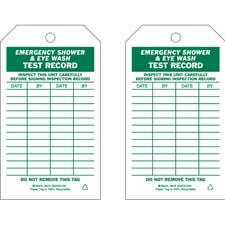 Brady Part: 86725 | Emergency Shower and Eye Wash Inspection Tags ...