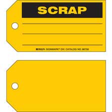 SCRAP Production Tag - Brady Part: 86758 | Brady | BradyCanada.ca