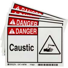DANGER Caustic Labels - Brady Part: 86788 | Brady | BradyCanada.ca