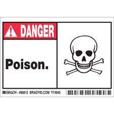 DANGER Poison Labels - Brady Part: 86812 | Brady | BradyID.com