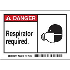 DANGER Respirator required. Labels - Brady Part: 86813 | Brady ...