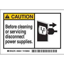CAUTION Before Cleaning Or Servicing Disconnect Power Supply Labels ...