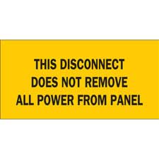 This Disconnect Does Not Remove All Power From Panel Sign - Brady Part ...