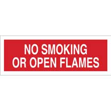 No Smoking Or Open Flames Sign | Brady | BradyCanada.ca