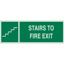 BradyGlo Stairs To Fire Exit Sign - Brady Part: 90931 | Brady | BradyID.com