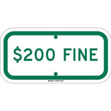 $200 Fine Sign - Brady Part: 91010 | Brady | BradyCanada.ca