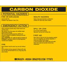 CARBON DIOXIDE Labels - Brady Part: 93504 | Brady | BradyCanada.ca