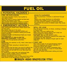 FUEL OIL Labels - Brady Part: 93543 | Brady | BradyID.com