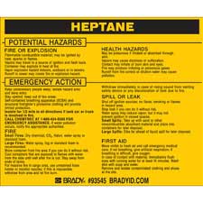 HEPTANE Labels - Brady Part: 93545 | Brady | BradyID.com