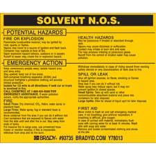 SOLVENT N.O.S. Labels - Brady Part: 93735 | Brady | BradyCanada.ca