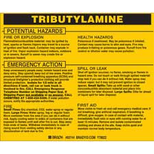 TRIBUTYLAMINE Labels - Brady Part: 93744 | Brady | BradyCanada.ca