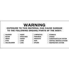Warning Exposure To This Material Can Cause Damage To The Following ...