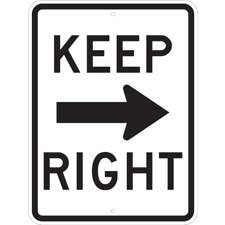 Keep Right Sign - Brady Part: 94190 | Brady | BradyID.com
