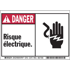 DANGER Risque Electrique Labels - Brady Part: 9486799 | Brady ...