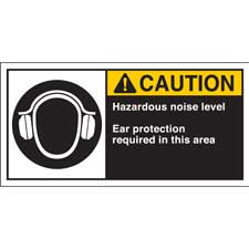 HAZARDOUS NOISE LEVEL EAR PROTECTION REQUIRED IN THIS AREA Labels ...
