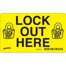 Lock Out Here Label - Brady Part: LOSV14 | Brady | BradyID.com