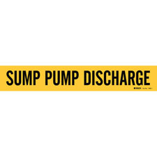 SUMP PUMP DISCHARGE Pipe Marker | Brady | BradyID.com