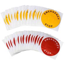 Raised Panel Emergency Stop Polyester Push Button Labels | Brady ...