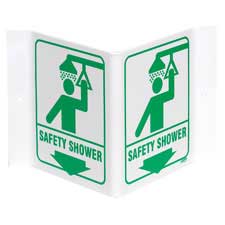 V Safety Shower Sign - Brady Part: 49043 | Brady | BradyID.com.sg